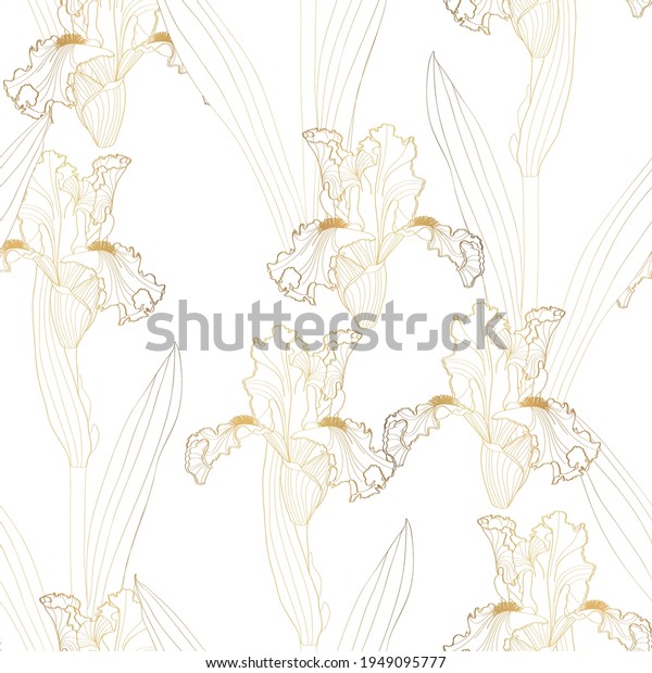 Floral Seamless Etching Pattern Flower Background Stock Vector (Royalty ...