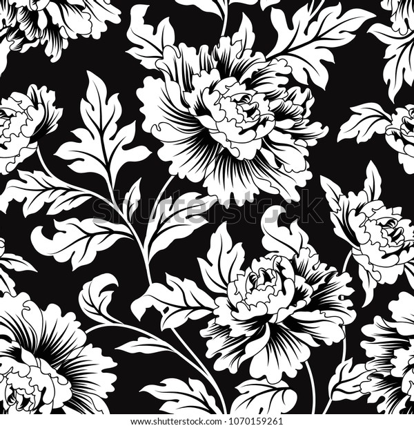 Floral Seamless Pattern Abstract Ornamental Flowers Stok Vektör ...