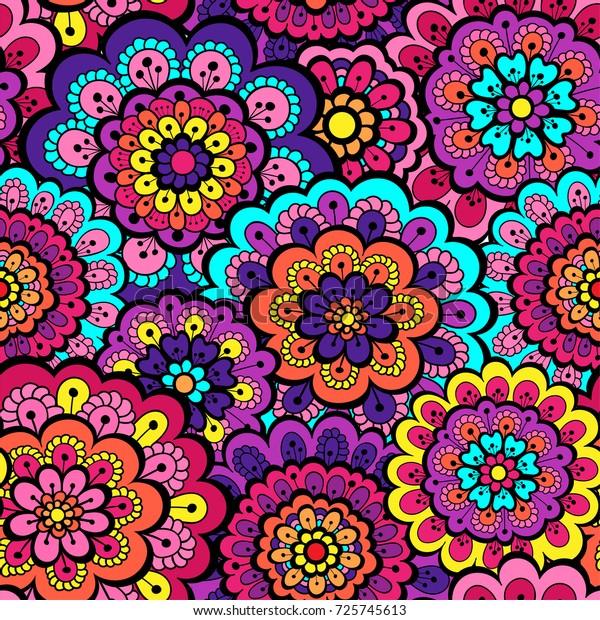 Floral Seamless Pattern Colorful Endless Vector Stock Vector (Royalty ...