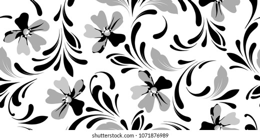 Floral Seamless Pattern Flowery Texture Fabric Stock Vector (Royalty ...