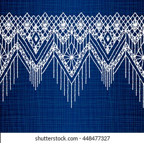 Floral Seamless Pattern Fringe Border Knitted Stock Vector (Royalty ...
