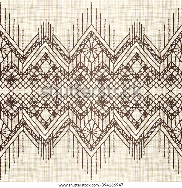 Floral Seamless Pattern Fringe Border Knitted Stock Vector (Royalty ...