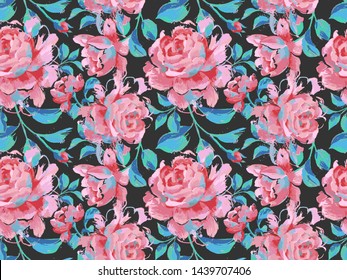 Floral Seamless Pattern Made Opulent Large Stock Vector (Royalty Free ...