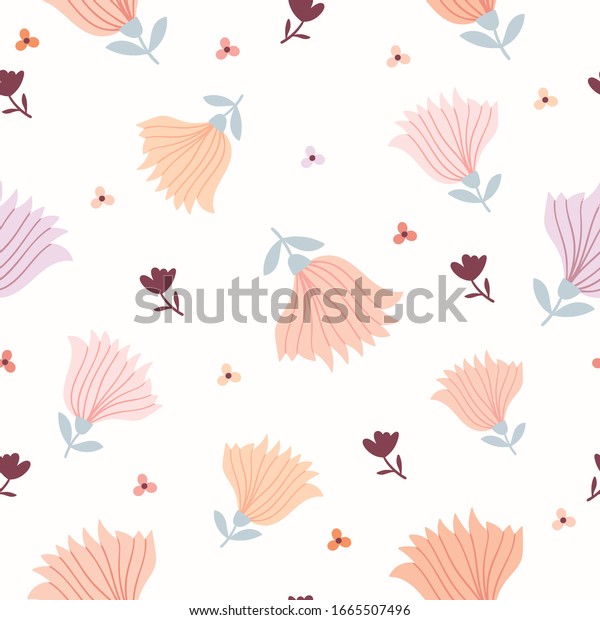 Floral Seamless Pattern Pastel Colors On Stock Vector (Royalty Free ...