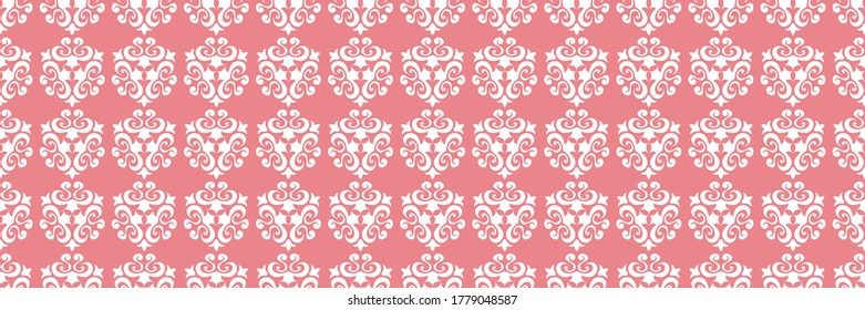 Floral Seamless Pattern Pink Background White Stock Vector (Royalty ...