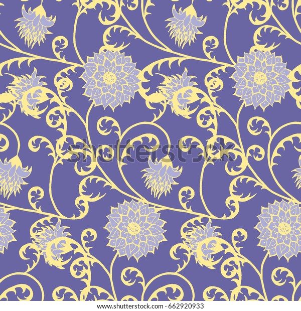 Floral Seamless Pattern Vintage Rapport Flowers Stock Vector (Royalty ...
