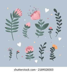 Floral Set Ten Different Flowers Vector Stock Vector (Royalty Free ...