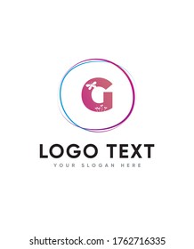 Floral Silhouette Initial Letter Type G Stock Vector (Royalty Free ...