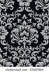 Floral Silver Wallpaper Stock Vector (Royalty Free) 370207805 ...