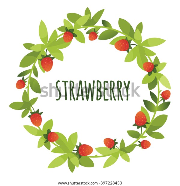 Floral Strawberry Circle Stock Vector (Royalty Free) 397228453