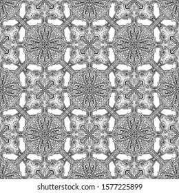 Floral Tiles Line Art Pattern Black: vector de stock (libre de regalías ...
