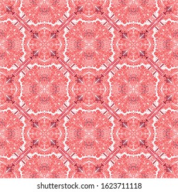Floral Tiles Line Art Pattern Damask Stock Vector (Royalty Free ...