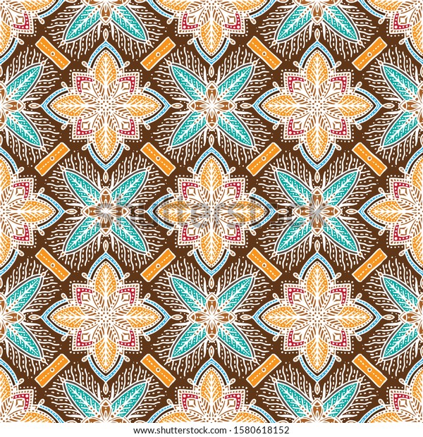 Floral Tiles Line Art Pattern Colorful Stock Vector (Royalty Free ...