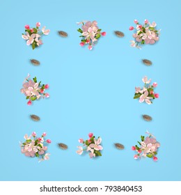 Floral Top View Background Spring Vector Stock Vector (Royalty Free ...