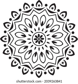 Floral Vector Circle Rangoli Design Stock Vector (Royalty Free ...