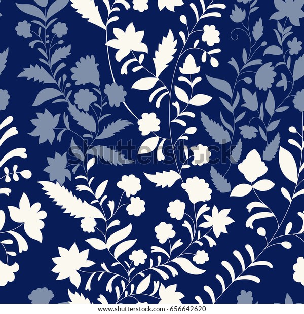 Floral Vector Pattern Three Colors Monochrome Stock Vector (Royalty ...