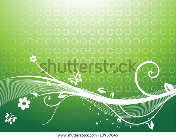 Floral Vector Themes Green Wallpaper Stock Vector (Royalty Free ...