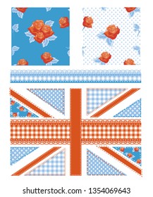 Floral Vector Union Jack Rose Patterns Stock Vector (Royalty Free ...
