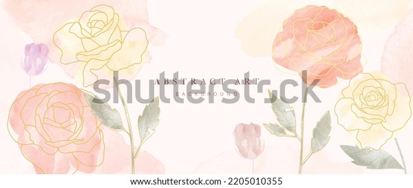 Floral Watercolor Vector Background Luxury Wallpaper Stock Vector