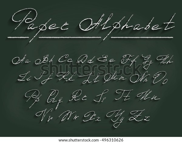 Florid Cursive Latin Alphabet Paper White Stock Vector (Royalty Free ...
