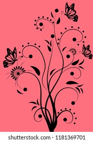 Florid Floral Pattern Background Nature Butterfly Stock Vector (Royalty ...