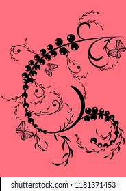 Florid Floral Pattern Background Nature Butterfly Stock Vector (Royalty ...
