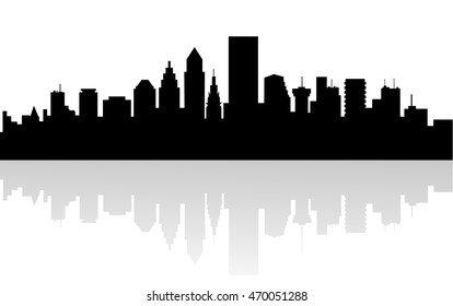 Florida City Skyline Vector: vetor stock (livre de direitos) 470051288 ...