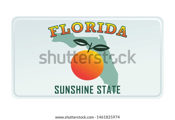 Florida License Plate Vector Illustration On Stock Vector (Royalty Free ...