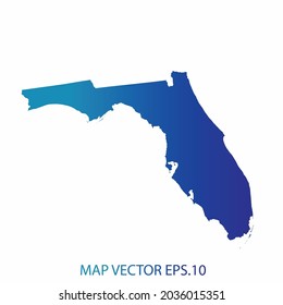 Florida Map Blue Gradient Color Infographic Stock Vector (Royalty Free ...