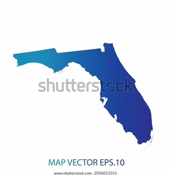 Florida Map Blue Gradient Color Infographic Stock Vector (Royalty Free ...