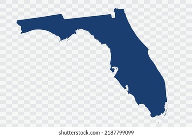 Florida Map Dark Blue Color On Stock Vector (Royalty Free) 2187799099 ...