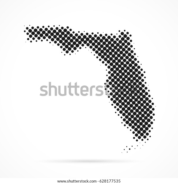 Florida Map Halftone Dotted Illustration Isolated Stock Vector (Royalty ...