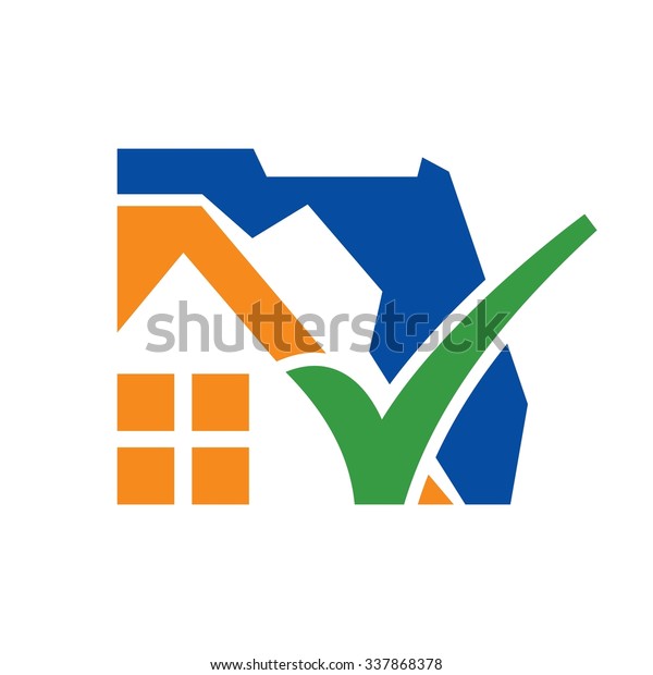 Florida Map House Symbol Stock Vector (Royalty Free) 337868378 ...