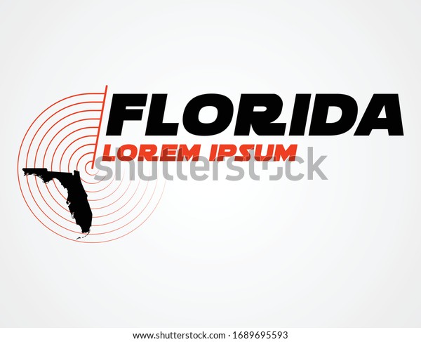 Florida Map Logo Concrete Scanning Business Stock-vektor (royaltyfri ...