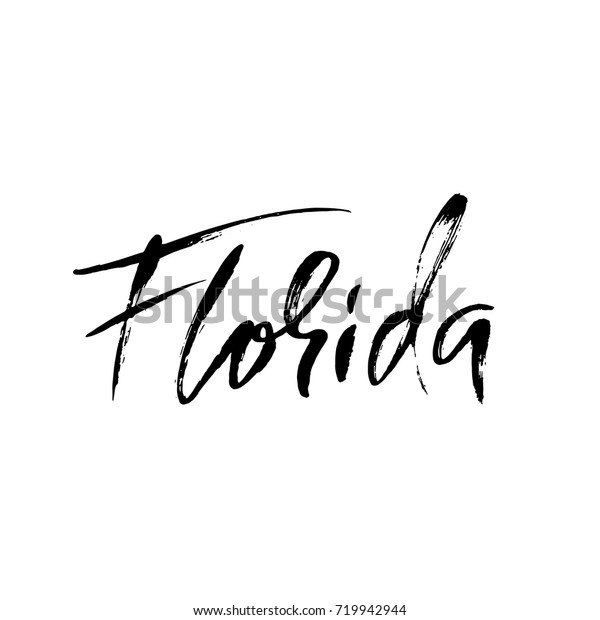 Florida Modern Dry Brush Lettering Retro Stock Vector (Royalty Free ...