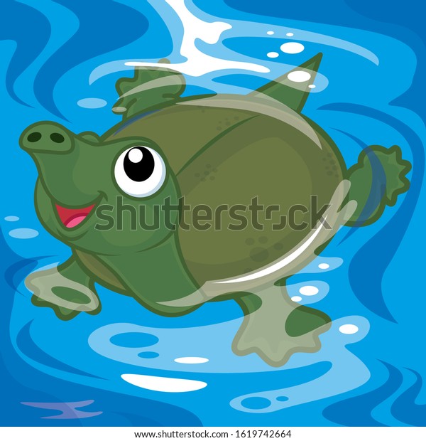 Florida Softshell Turtle Cartoon Animal Cartoon Stock Vector (Royalty ...