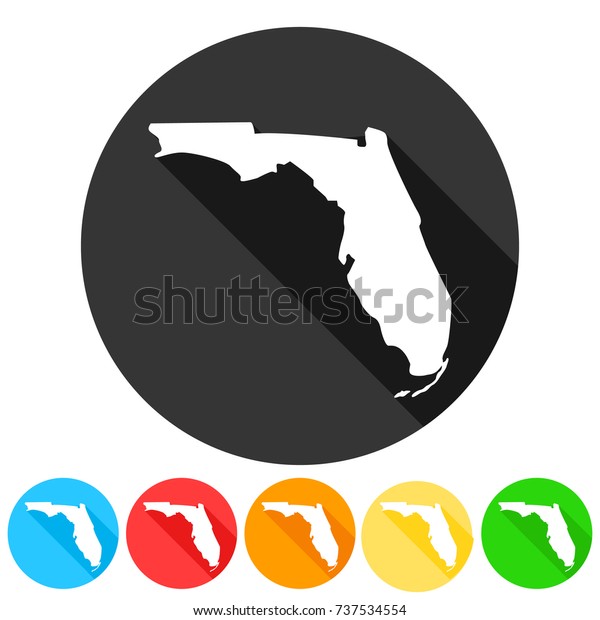 Florida Usa Symbol Icon Round Flat Stock Vector (Royalty Free) 737534554