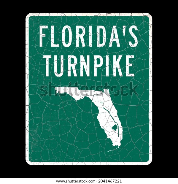 Floridas Turnpike Road Sign Retro Style Stock Vector Royalty Free 2041467221 Shutterstock