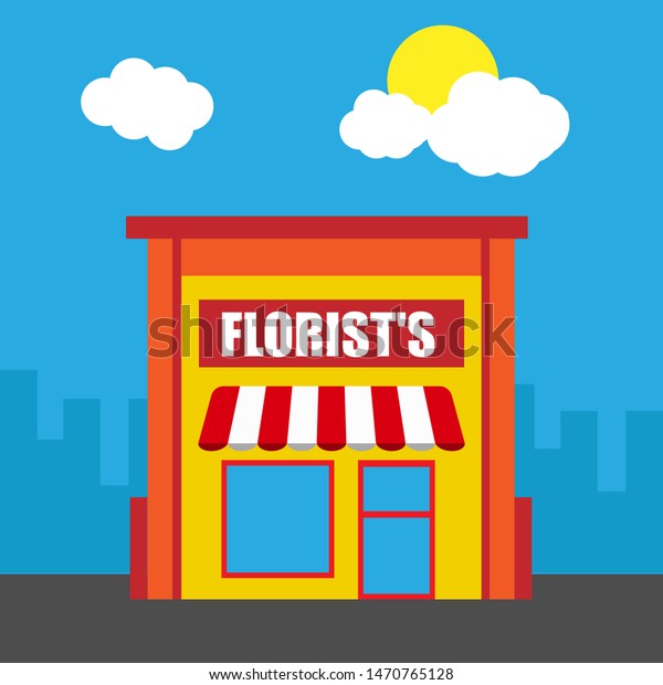 Florists Front Exterior Facadeflat Designflorists Building Stock Vector ...