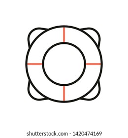 Flotation Ring Sign Safety Ring Icon Stock Vector (Royalty Free ...