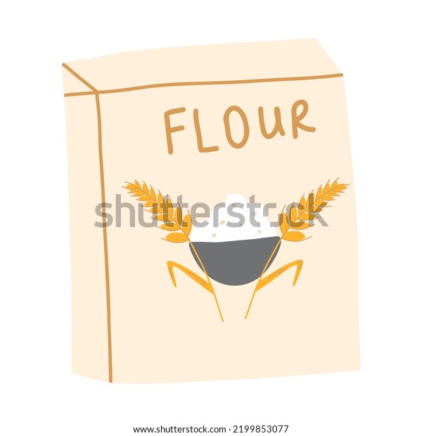 Flour Bag Cartoon Flat Style Vector Stock Vector (Royalty Free ...
