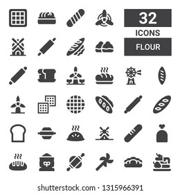 Flour Icon Set Collection 32 Filled Stock Vector (Royalty Free ...