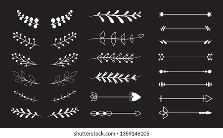 Flourish Vector Ornaments Set Isolated On Stock Vector (Royalty Free ...