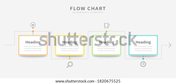 Flow Chart Infographic Business Horizontal Process Stock Vector ...