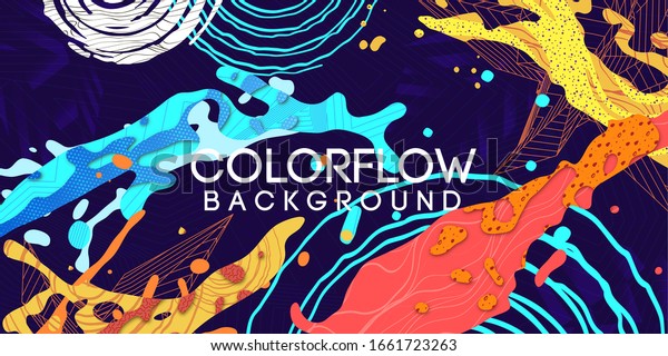 Flow Colorful Splashes Texture By Waves Stock Vector (Royalty Free ...