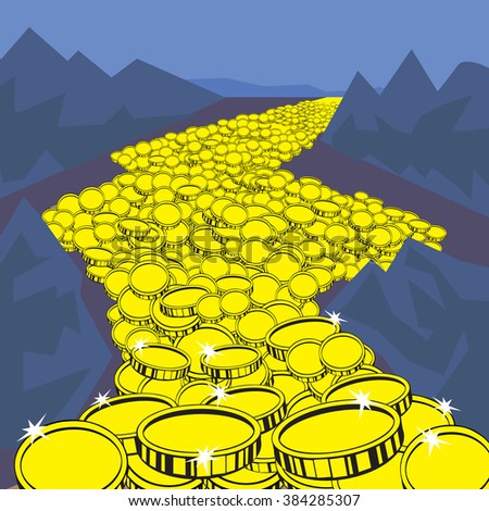 Flow Gold Money River Graphic Concept Stock Vector (Royalty Free ...