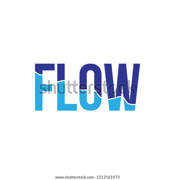 Flow Letter Blue Water Wave Logo: vector de stock (libre de regalías ...