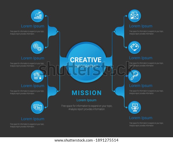 Flowchart 8 Option Infographic Template Web Stock Vector (Royalty Free ...