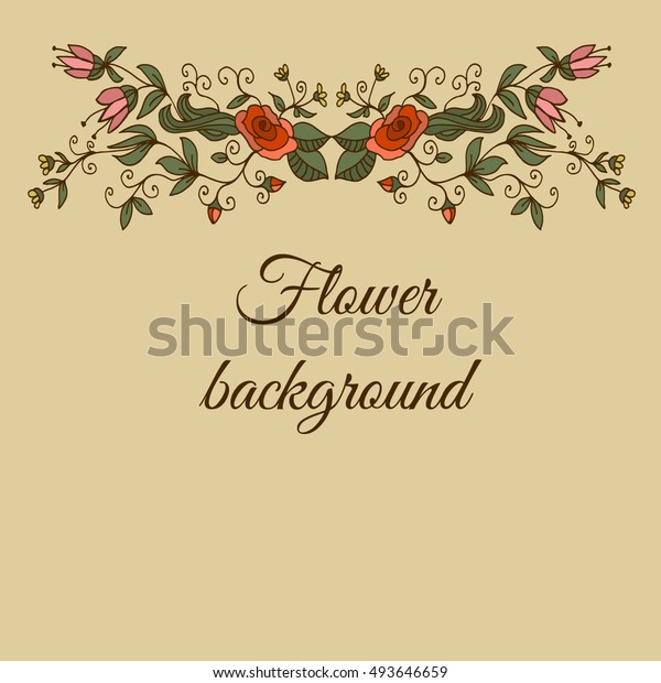 Flower Background Design Flyer Brochure Design Stock Vector (Royalty ...