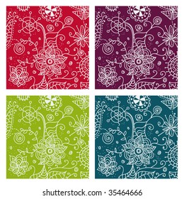 Flower Background Four Colors Stock Vector (Royalty Free) 35464666 ...